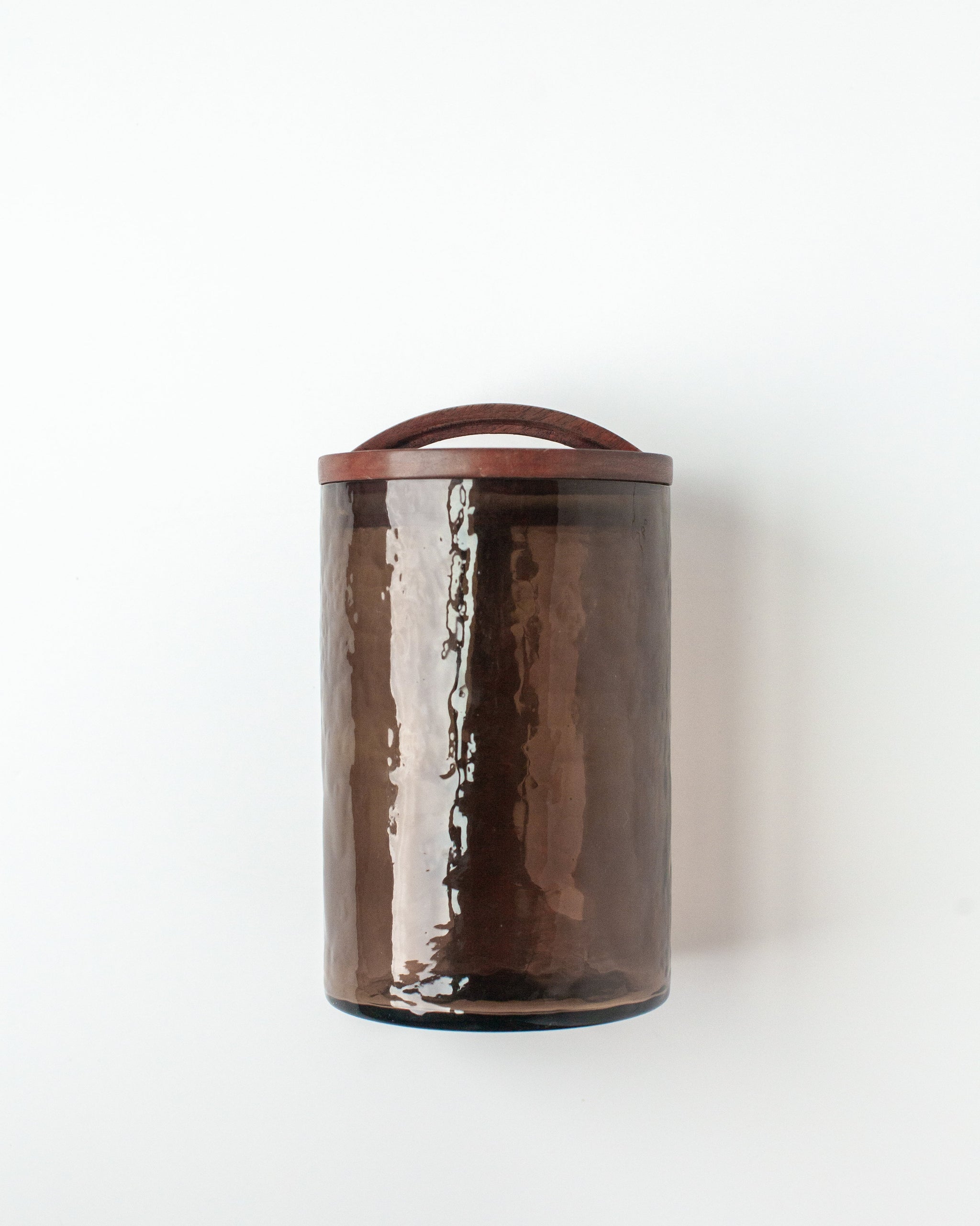 Hammered Glass Canisters w/ Wood Lid | Fair Trade Kitchen Storage